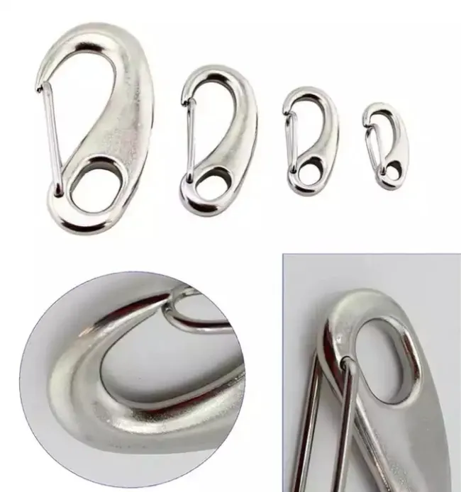 Customized Stainless Steel Egg Shaped Spring Clip Hook