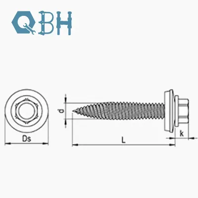 China Hex Flange Roofing Self Tapping Screw Bi Metal With EPDM Washer for sale