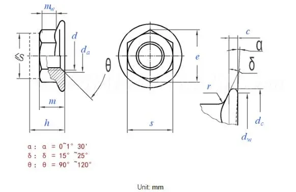 DIN6926 Non-Metallic Insert Prevailing Torque Type Hexagon Flange Nyolon Lock Nuts
