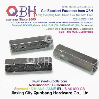 Cina BACCANO di QBH 1479 tenditori a vite lunghi di esagono del dado esagonale del foro di acciaio inossidabile di SS304 SS316 M6-M36 in vendita