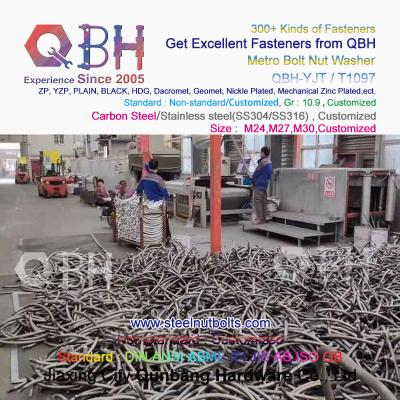 China QBH M24 HDG ZP Subway Metro Nut Washer Assembly Double Head ARC Segment Bolt for sale