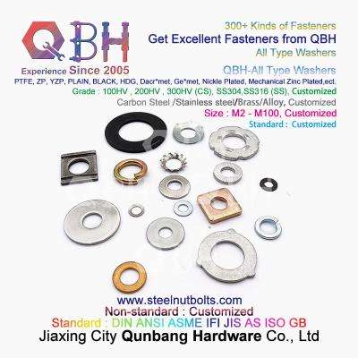 QBH DIN125 DIN127 F436 F436M F959 F959M DIN434 DIN436 NFE25-511 봄 테이프녹화자는 평평한 둥근 사각 모든 타입 가스킷을 세라테드