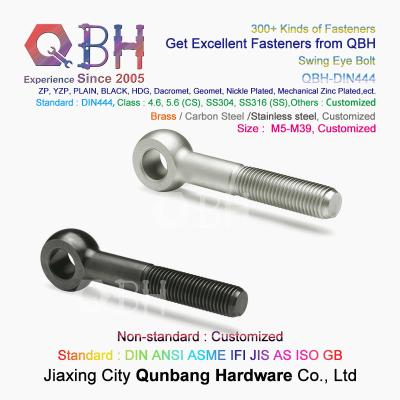 China QBH DIN444 Stainless Steel SS304 SS316 SUS 304 316 Swing Eye Bolt Eye-Bolt for sale