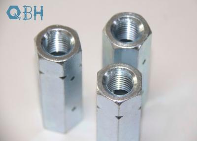 China DIN6334  Long perforated nut Ellongated Hexagon Coupling Nuts height M6-M36 Zinc/D.H.G YZP BLACK for sale