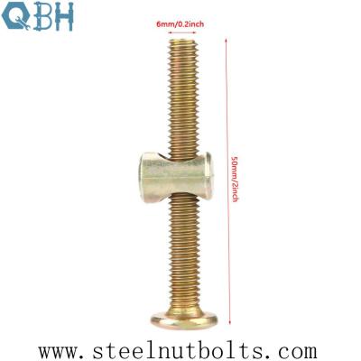 China DIN Length 50mm M6 Carbon Steel Connector Bolts  with nuts For Furniture for sale