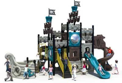 China Moetry Plastic Playground Equipment Happy Children Slide Pirate Ship Outdoor Playground for sale