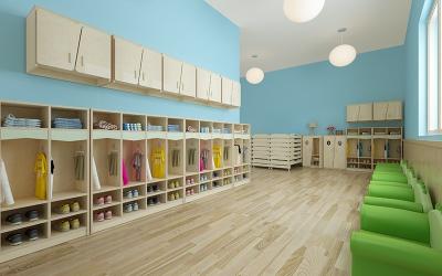 China Preschool Interior Design Kids Wooden Classroom Furniture Kindergarten Cabinet for Sale for sale