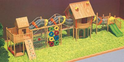 China Guangzhou Factory Good Quality Amusement Park Equipment Big Set Kids Wooden Outdoor Playground for sale
