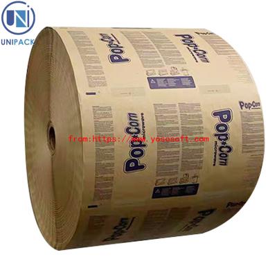 Cina UNIPACK Customized Logo Package Bag Gourmet Microwave Popcorn Brown  Paper Roll in vendita