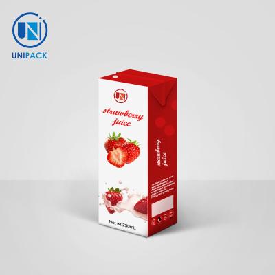 Cina UNIPACK High Quality juice Carton Box Customization printed Logo for filling juice package in vendita