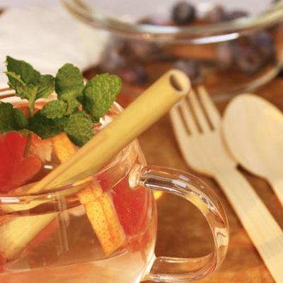 Cina Le paglie di bambù organiche concimabili hanno personalizzato Logo Travel Juice Cocktail Use in vendita
