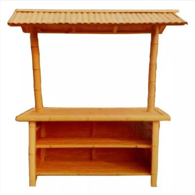 China Bamboo Beach Tiki Bar With Bottle Rack Drinking Bamboo Chairs With Back Support for sale