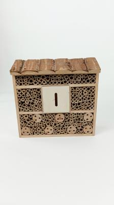 China Wooden Insect Bee House Box Hanging Beneficial Insect Habitat for Bee Butterfly for sale