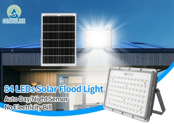 Quality 84 LEDs Solar Flood Light | SENHULIKE Foshan Factory, IP65 Aluminum Security Light with Microwave Motion Sensor for sale