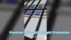 Black integrated solar street light production in progress