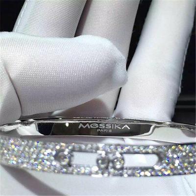 China Luxury jewelry Mk Drill 3 full drill sliding bracelets 18k white gold yellow gold rose gold diamond bracelet for sale