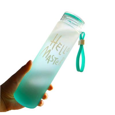 China Colorful Frosted 500ml Drink Bottle , Round Lightweight Insulated Drink Containers for sale