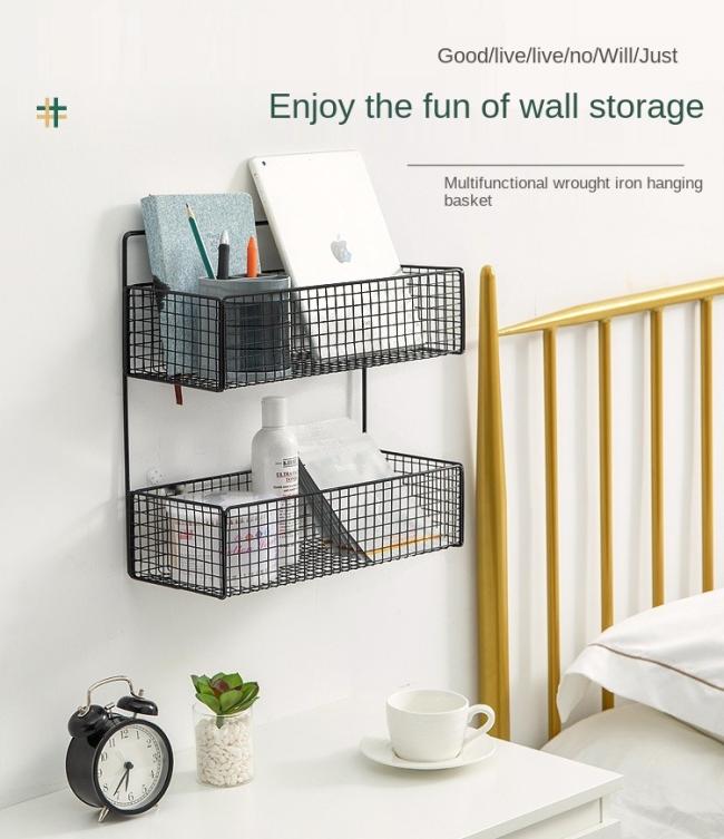 Bathroom Storage Rack punch-free wall-mounted iron storage rack kitchen bathroom storage rack