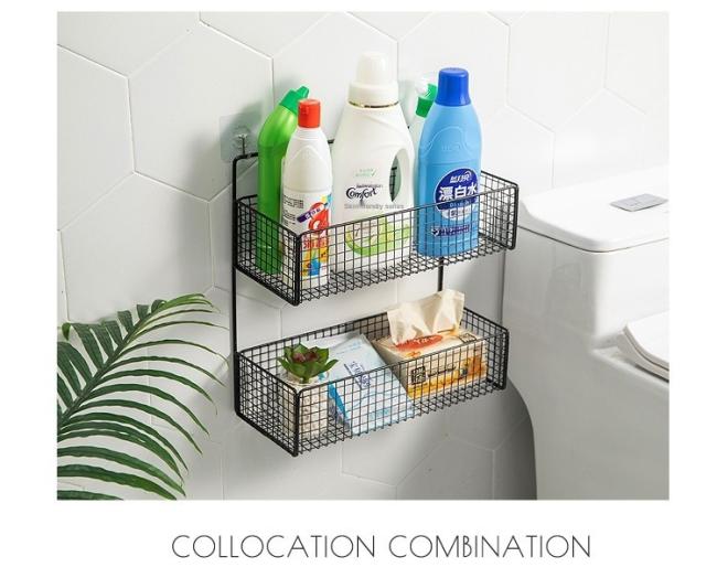 Bathroom Storage Rack punch-free wall-mounted iron storage rack kitchen bathroom storage rack