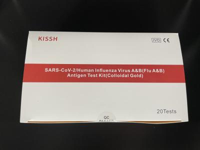 Cina 15 prova rapida Kit Human Flu Virus A di influenza di minuti SARS-CoV-2 & oro colloidale di B in vendita