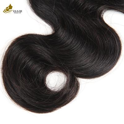 Cina 130 Densità Capelli Umani Chiusura a merletti Corpo nero naturale 4x4 in vendita