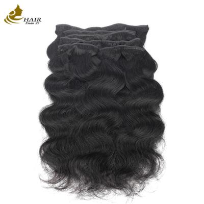Cina Colore Clip senza cuciture in estensioni di capelli corpo onda 18 pollici in vendita