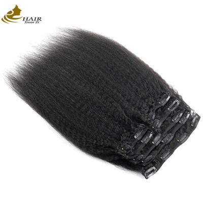 Cina Natural Kinky Straight Clip In Hair Extensions Bundles 30 pollici OEM in vendita