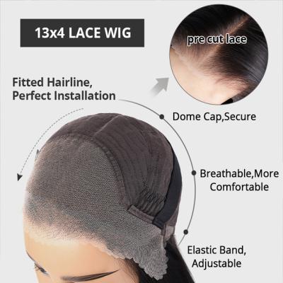Cina Bone Straight Non adesivo Trasparente 13X4 HD Pizzo Fronte Colori naturali 100% Perrucche per capelli umani in vendita
