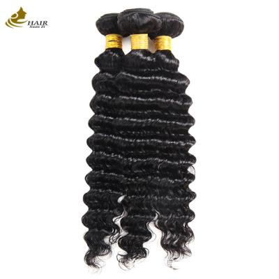 Cina Vendita diretta di fabbrica Capelli umani vergini brasiliani 1b Colore Deep Wave Hair Bundle in vendita