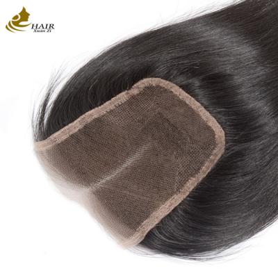 Cina 100% capelli umani 4*4 Chiusura a pizzo Colore naturale Chiusura a pizzo braziliana in vendita