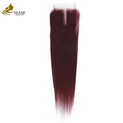 China Fashion Three Part 4X4 Straight 10-18 Inches Transparent Lace Closure Human Hair Toupees Factory Wholesale Price In Stock for sale
