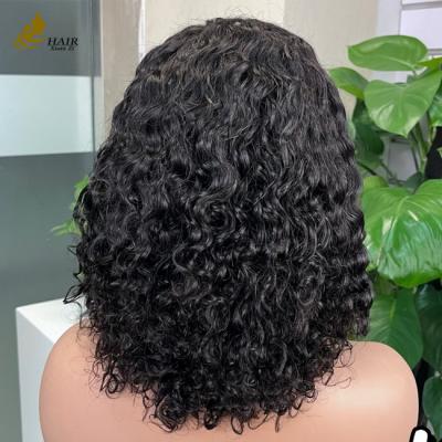 Cina 12 pollici senza adesivo 5 * 5 Frontale pizzo capelli umani parrucca onde d'acqua senza adesivo seta Top pieno pizzo parrucca in vendita