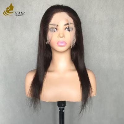 China 130% Density 18inch Bone Straight 3# Full Lace Human Hair Lace Wig for sale