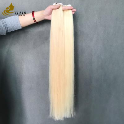 China New High Quality 613# Blonde Color Cuticle Remy Russian Virgin Tape Hair Extension for sale