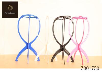 Cina La parrucca di plastica regolabile di altezza 36cm sta il bianco nero rosa blu 90g in vendita