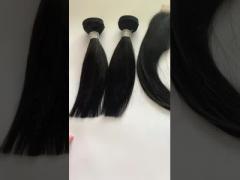 2 Pieces 10inch Hair Bundles And HD 2*6 Hair Closure Virgin Human Hair Natural Black Straight Hair Weft