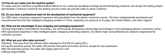 PPFA-FS Fully Automatic Strapping Winder technical diagram