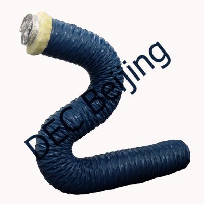 China 16kg 25mm Fiberglass wool insulated flexible duct 10 meter thermal insulated ducting for ventilation for sale