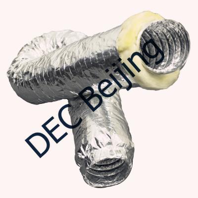 China Fiberglass wool 16kg insulated flexible air duct thermal insulated ducting for HVAC system for sale