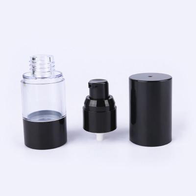 Cina Bottiglie di plastica senz'aria del nero di Logo Customized 50ml per lozione Silm e lucido in vendita