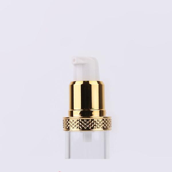 Plastic Clear White Silver Overcap Airless Cosmetic Bottles Packaging For Lotion 10ml - 30ml