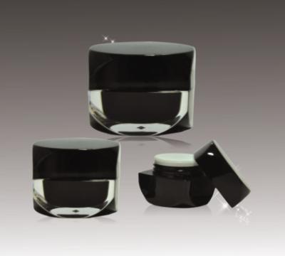 China tarro amistoso de Eco de los envases poner crema de cristal negros de lujo del precio de fábrica 50g en venta