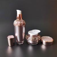 China Pink PMMA Acrylic Refillable Pump Bottle With Smooth Cap 100ml for sale