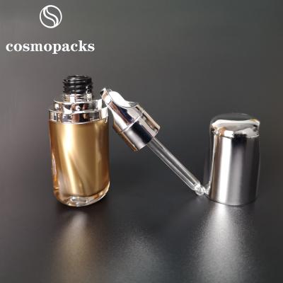 China 15ml Facial Serum Luxury Acrylic Dropper Glass Bottle Cosmetic Packaging for sale