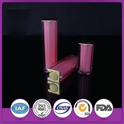 Cina bottiglie di plastica senz'aria della lozione del quadrato PMMA di 15ml 0.5oz con il cappuccio di alluminio di Snap-on in vendita