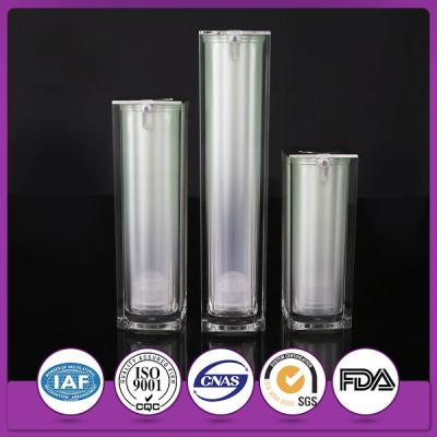 Cina Bottiglia della pompa della lozione del quadrato 15ml 0.5oz PMMA di fragranza con il cappuccio di alluminio di Snap-on in vendita
