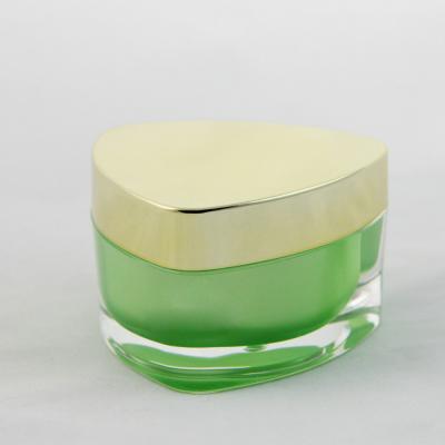 China 15G groene Onregelmatige Acryl Plastic Roomkruik voor UVgel Kosmetische Verpakking Te koop