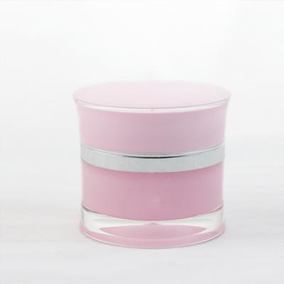 China 15G onregelmatige Buitensporige Roze Kosmetische Room Plastic Kruik Acryl Verpakking Te koop