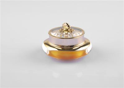 China 50g Empty Acrylic Plastic Cosmetic Jars Golden Beauty Facial Cream Container for sale