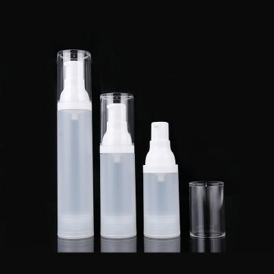Cina 0.5oz vuoto di plastica COME bottiglie senz'aria glassate bianche della pompa dello spruzzo con i cappucci dei pp in vendita